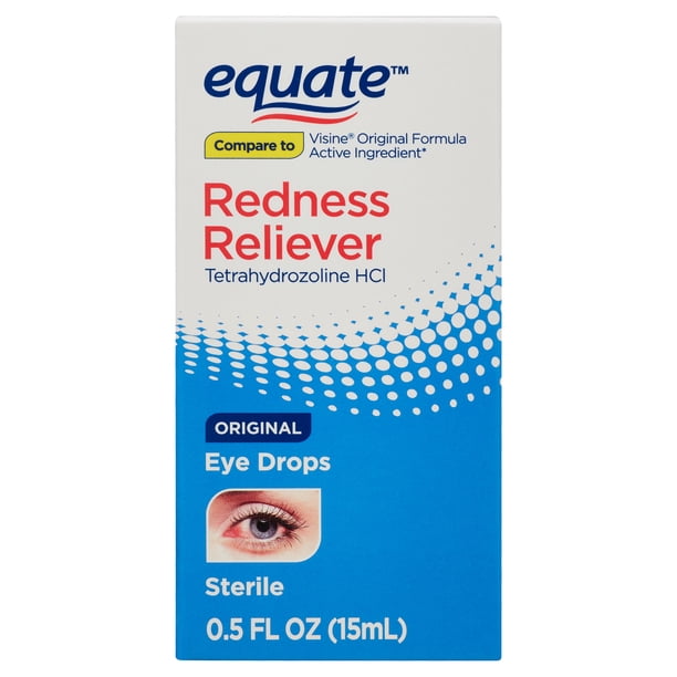 Equate Tetrahydrozoline HCl Original Redness Reliever Eye Drops, 0.5 fl ...