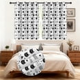 Black and White Cat and Heart Blackout Curtains,Triple Weaved Fabric ...