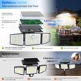 2500LM Solar Lights Outdoor with Motion Sensor,3 Head 270° Wide Angle ...