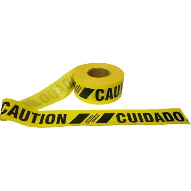 12-Pack of Cordova TR60103 Pro Pack Reinforced Yellow Bilingual Caution ...