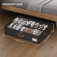Black Modern Under Bed Shoe Organizer Set of 2, Holds 32 Pairs of Shoes ...