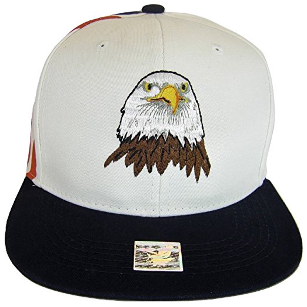 Joycap - USA Men's Patriotic Eagle Head & Side Flag Adjustable Snapback ...