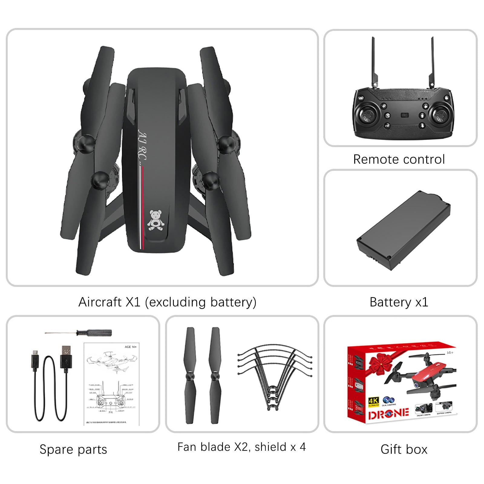 WANGXUNG Toys Boys Toys For 1 Year Old Boy New Color Remote Control Aircraft Folding Four Axis wangxung-toys-boys-toys-for-1-year-old-boy-new-color-remote-control-aircraft-folding-four-axis