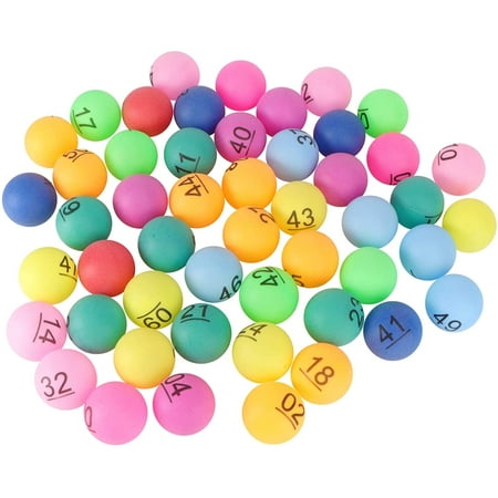 50pcs 1 to 50 Numbered Bingo Balls Plastic Multicolor Raffle Balls ...