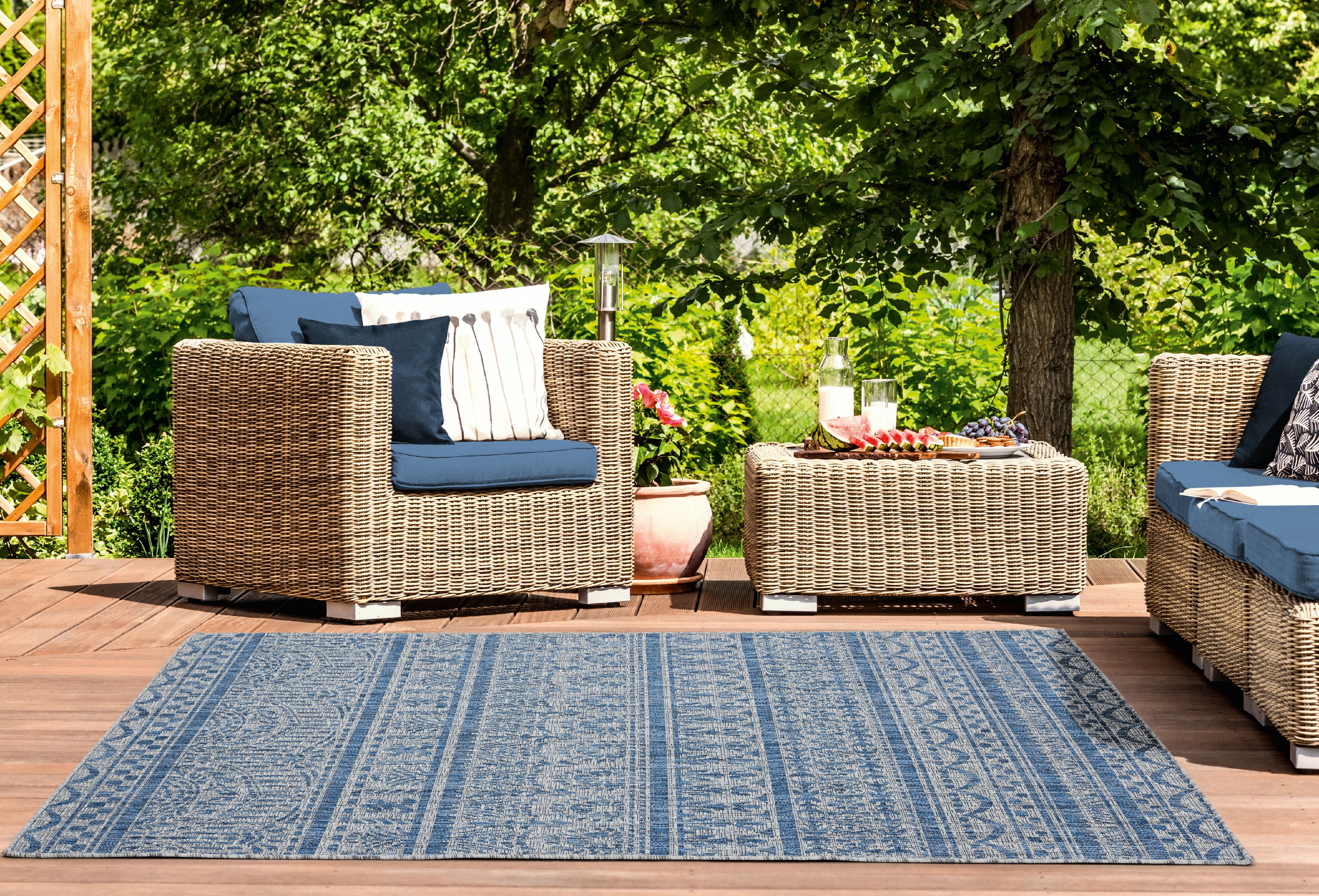 United Weavers Mali Keown Traditional Blue Woven Polypropylene Outdoor ...