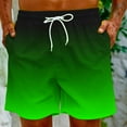 Mens Shorts Trendy Gradient Color Drawstring Summer Beach Shorts With