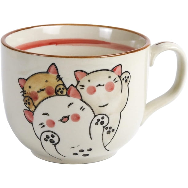 Cat Cute Coffee Mug ceramic Kawaii Tea Cup with Handle Novelty Morning ...