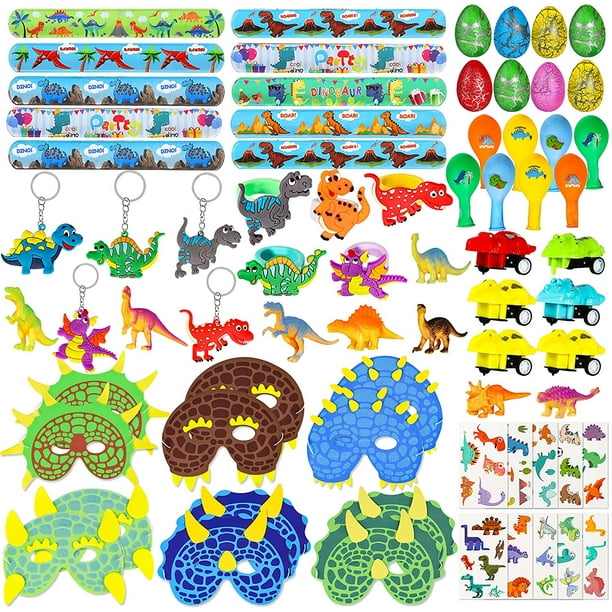 72 Pcs Dinosaur Party Favor Dinosaur Slap Bracelets Masks Keychains ...