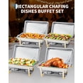 Chafing Dishes for Buffet 2 Pack, 8 QT Stainless Steel Rectangle Buffet ...