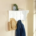 Floating Wall Shelf - Farmhouse Mounted Rack with Storage Space - White ...