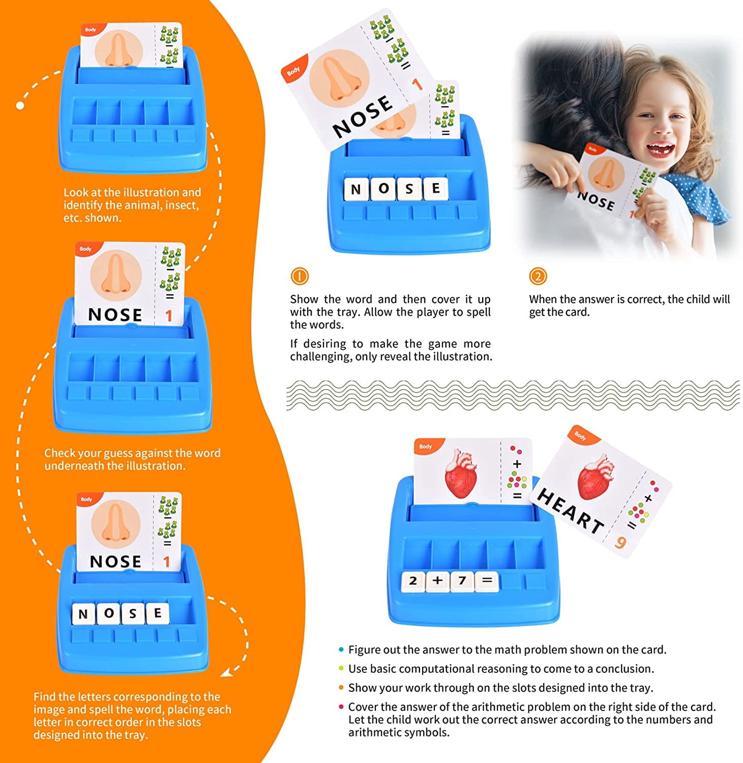 Buy Fun Little Toys Alphabet Spelling Puzzle Toys,See and Spell ...