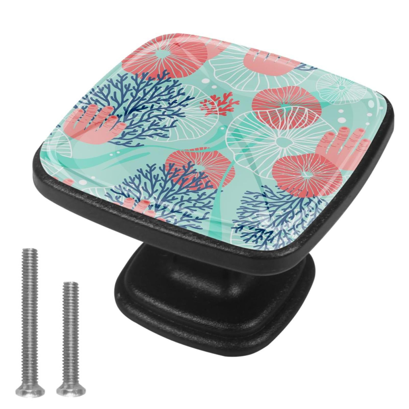 4 Pcs Cabinet Handle Drawer Pulls Simple Knobs with Screws Square ...