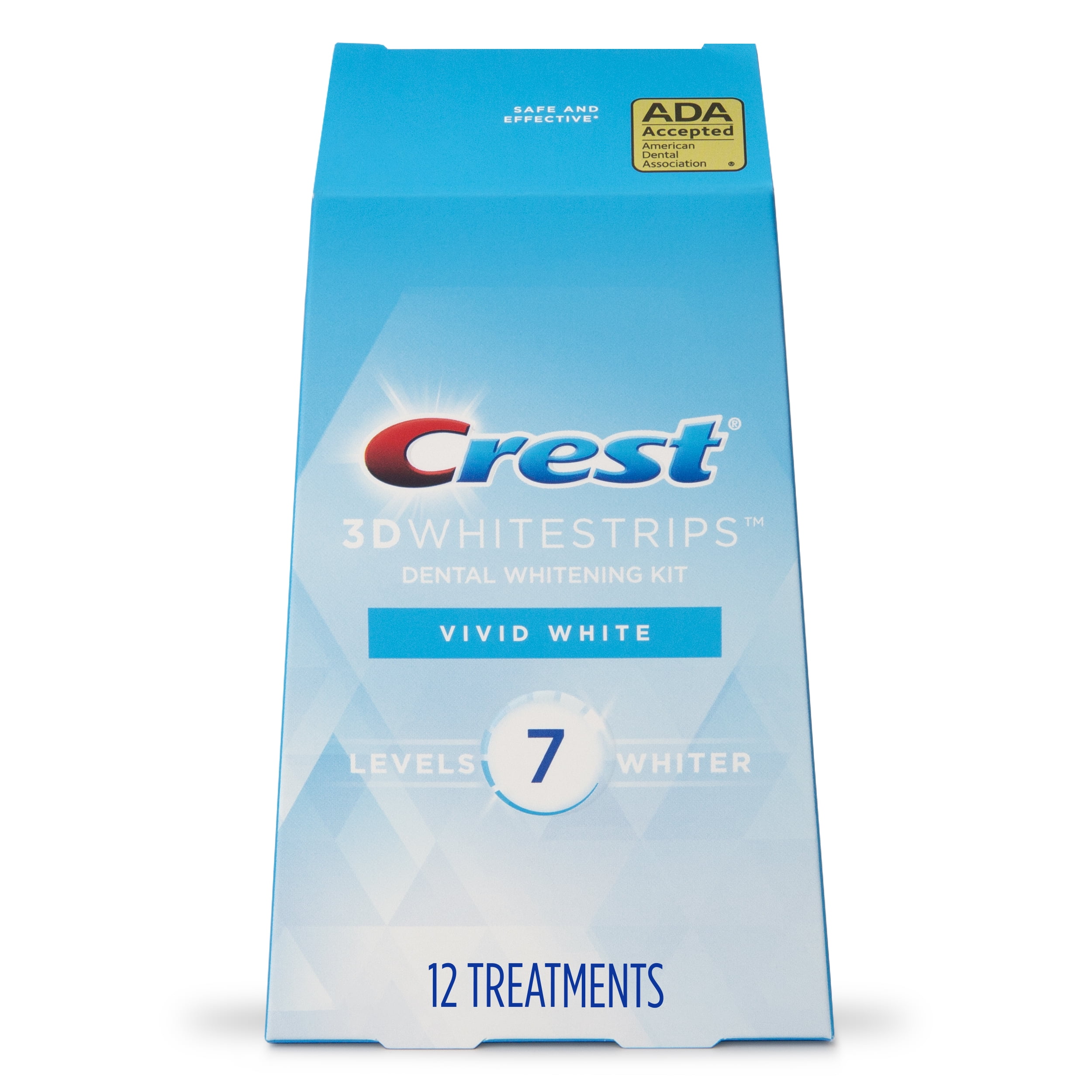 Crest 3D Whitestrips Vivid White Teeth Whitening Kit, 24 Strips ...
