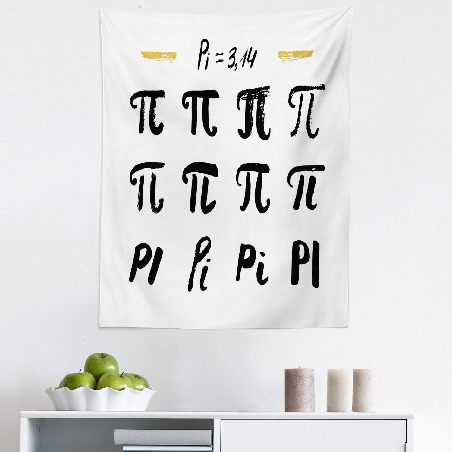 Pi Tapestry, Brush Written Grunge Image of Mathematics Concept Math ...