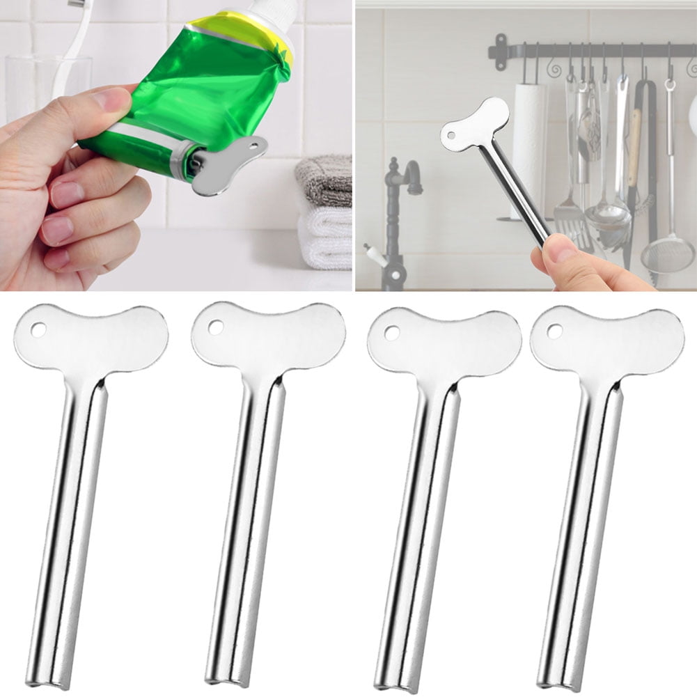 4Pcs Metal Toothpaste Squeezer Stainless Steel Tube Squeezer Key Roller ...