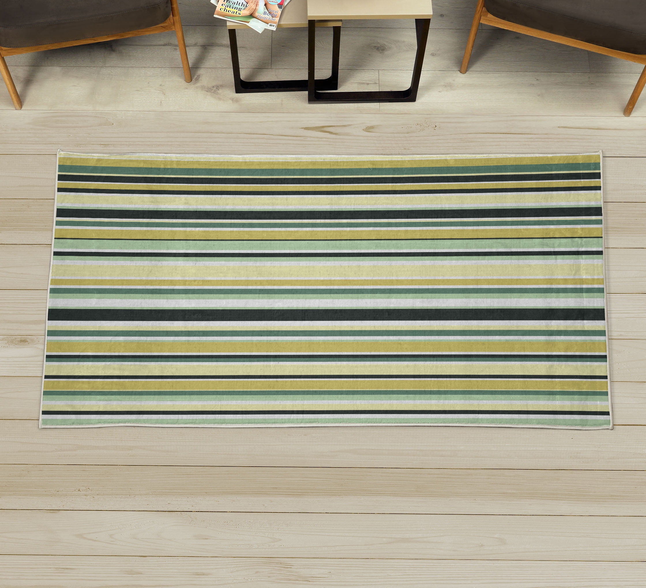 Pastel Decorative Rug, Vertically Striped Pattern Different Color ...