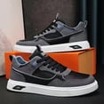 1pair Men'S Fashion Skateboard Sneakers - Preppy Low-Top Lace-Up Casual ...