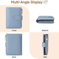 Small Bifold Wallet D1-Lychee Blue Vegan Leather RFID Blocking Card ...