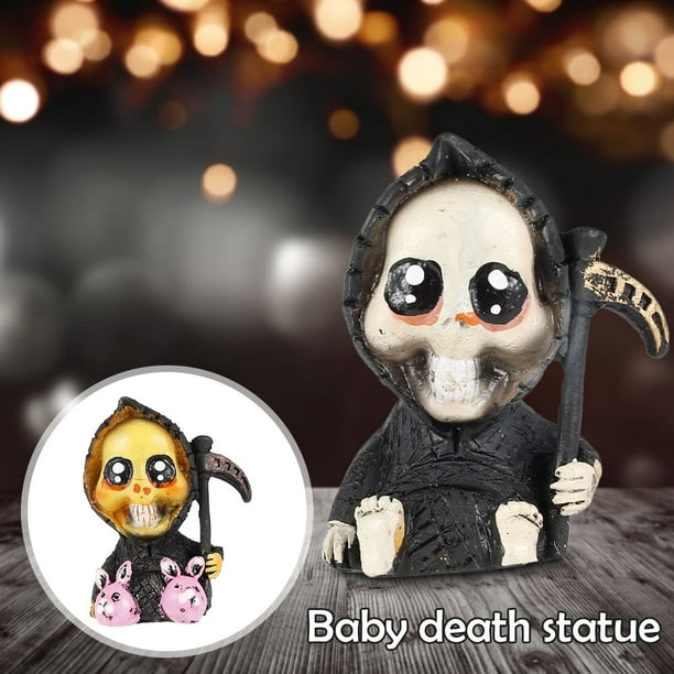 Grim Reaper Doll Mini Baby Grim Reaper Statue Miniature Cast Resin Grim ...