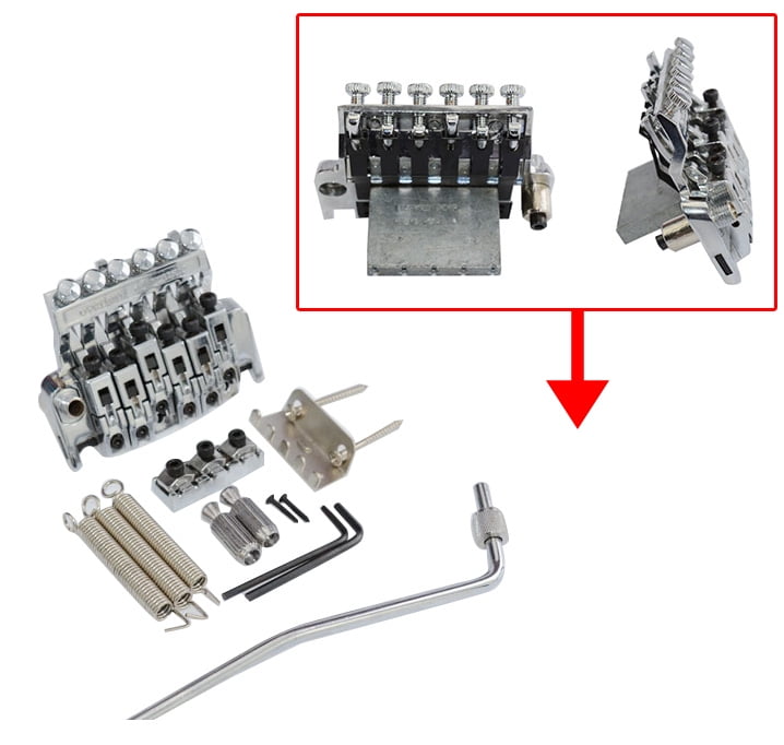 Silver 6 Strings Tremolo System Double Locking Guitar Tremolo Bridge ...