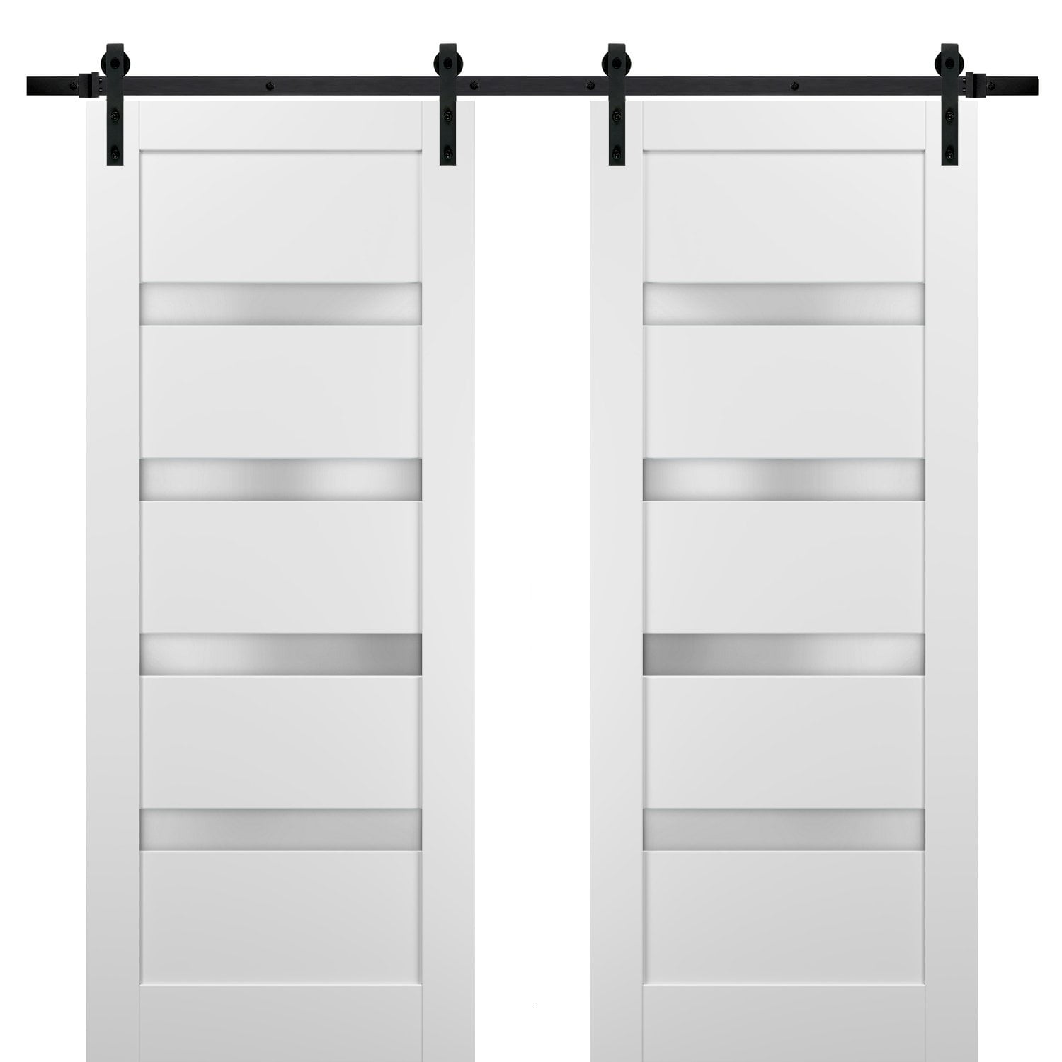Sliding Double Barn Doors 48 X 96 With Hardware Quadro 4113 White