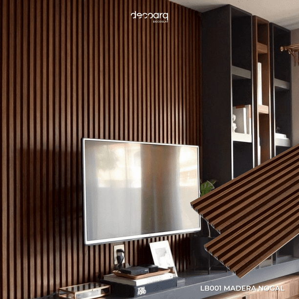 Lambrin Plus Plastimadera Wpc para muros 1.7 M2 ( MADERA NOGAL) Panel ...