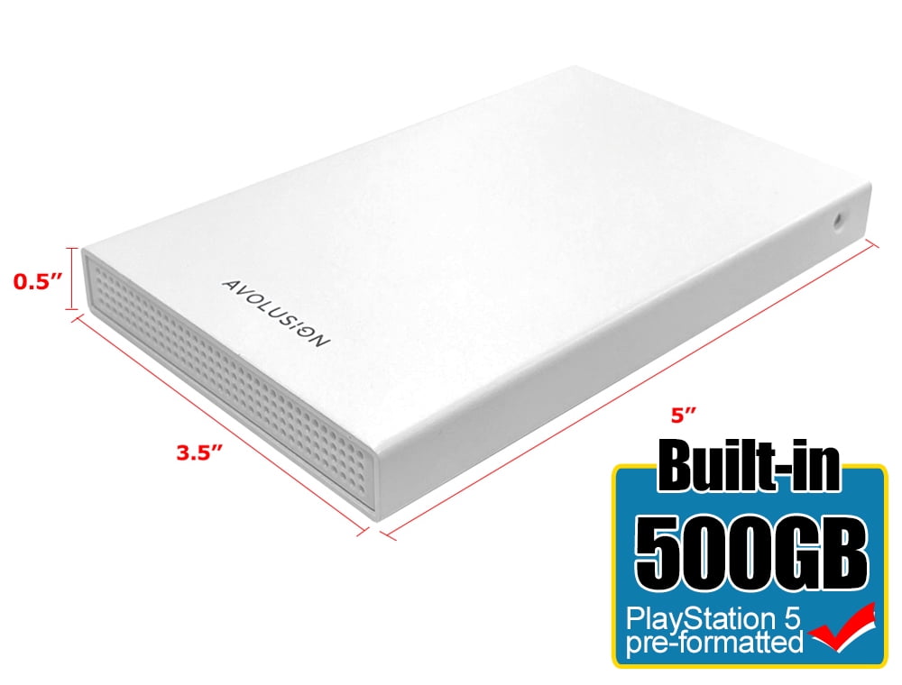 Avolusion HD250U3-WH 500GB USB 3.0 Portable External Gaming PS5 Hard ...