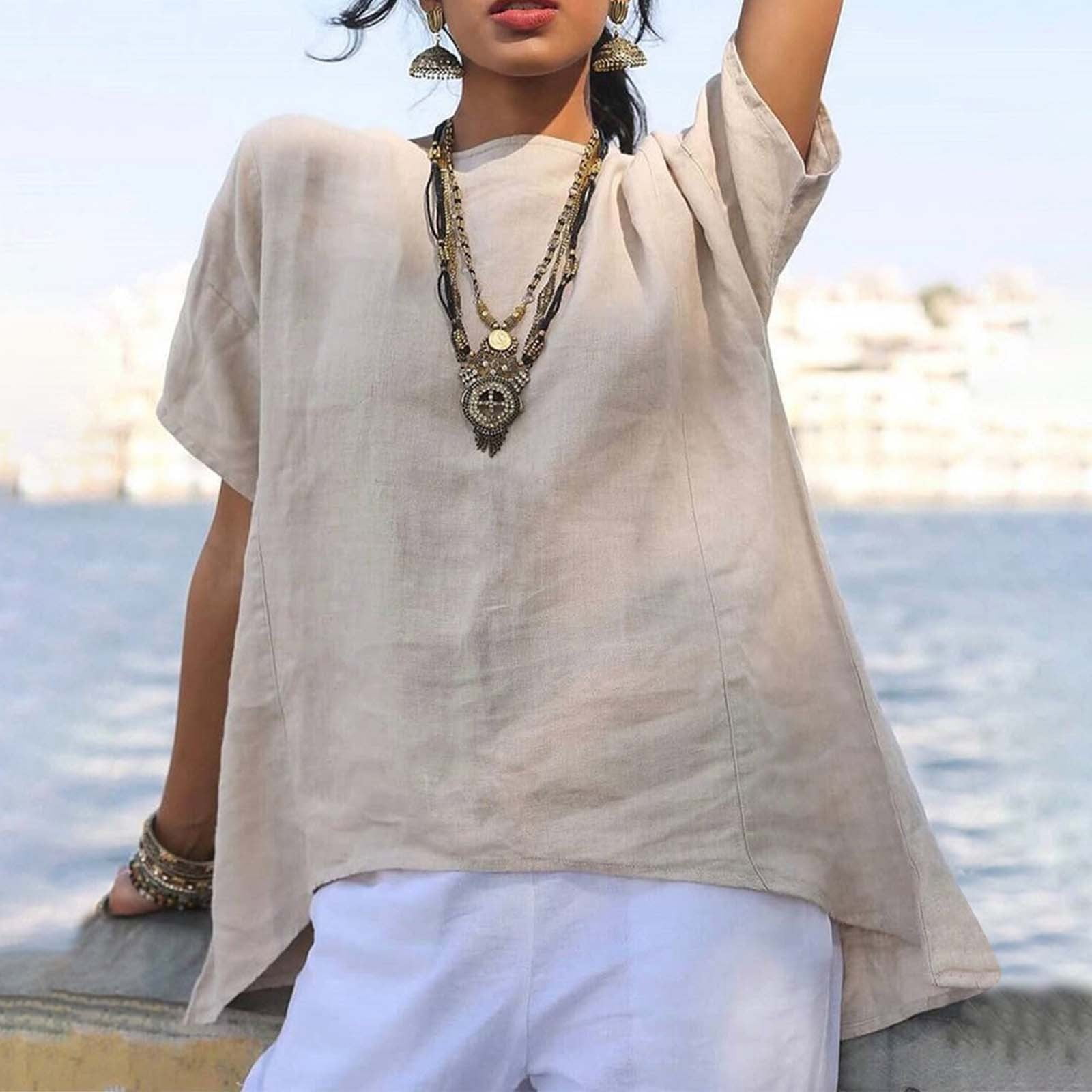 Click here for Vkoywkm Oversized Linen Shirts For Women Summmer S... prices