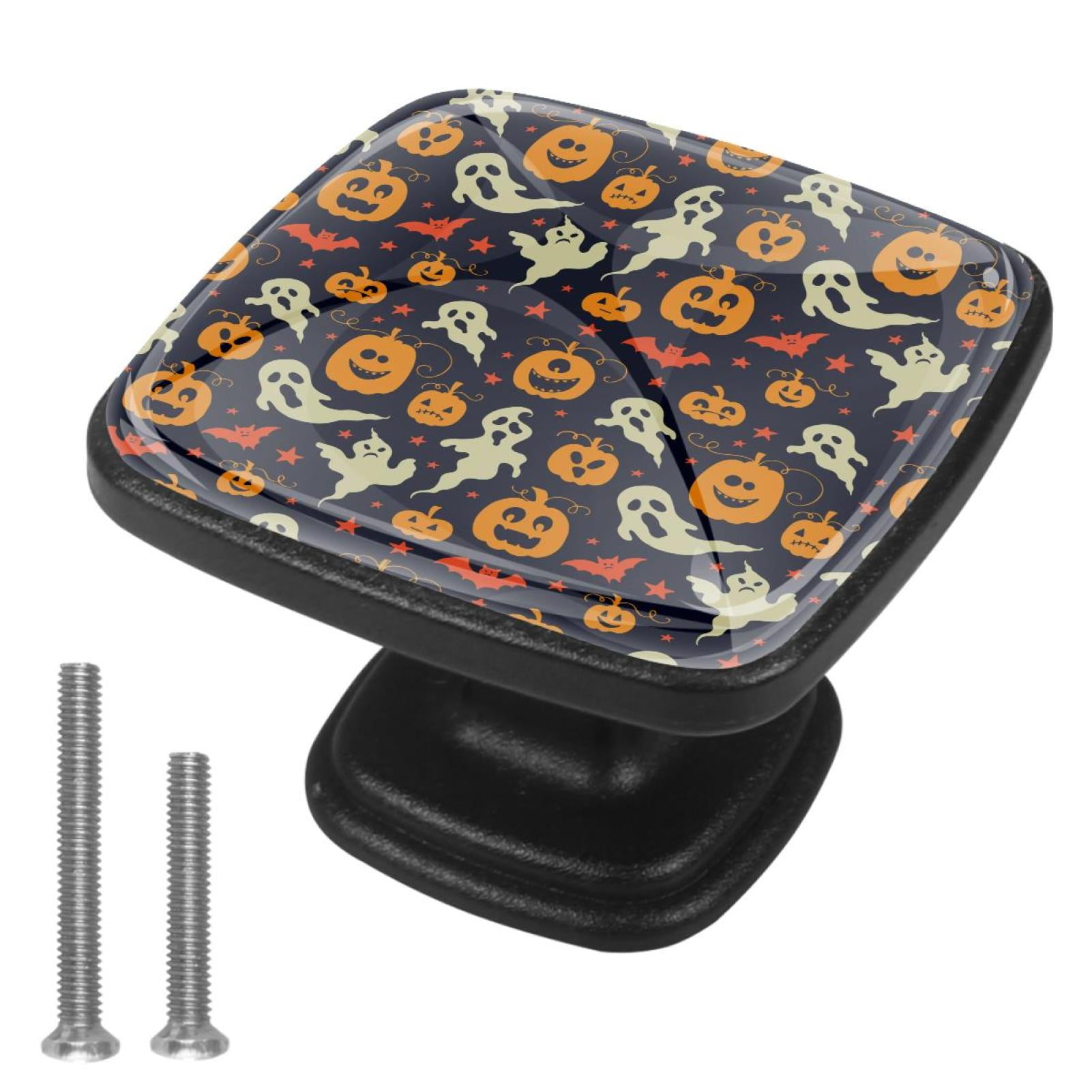 4 Pcs Cabinet Handle Drawer Pulls Halloween Knobs with Screws Square ...