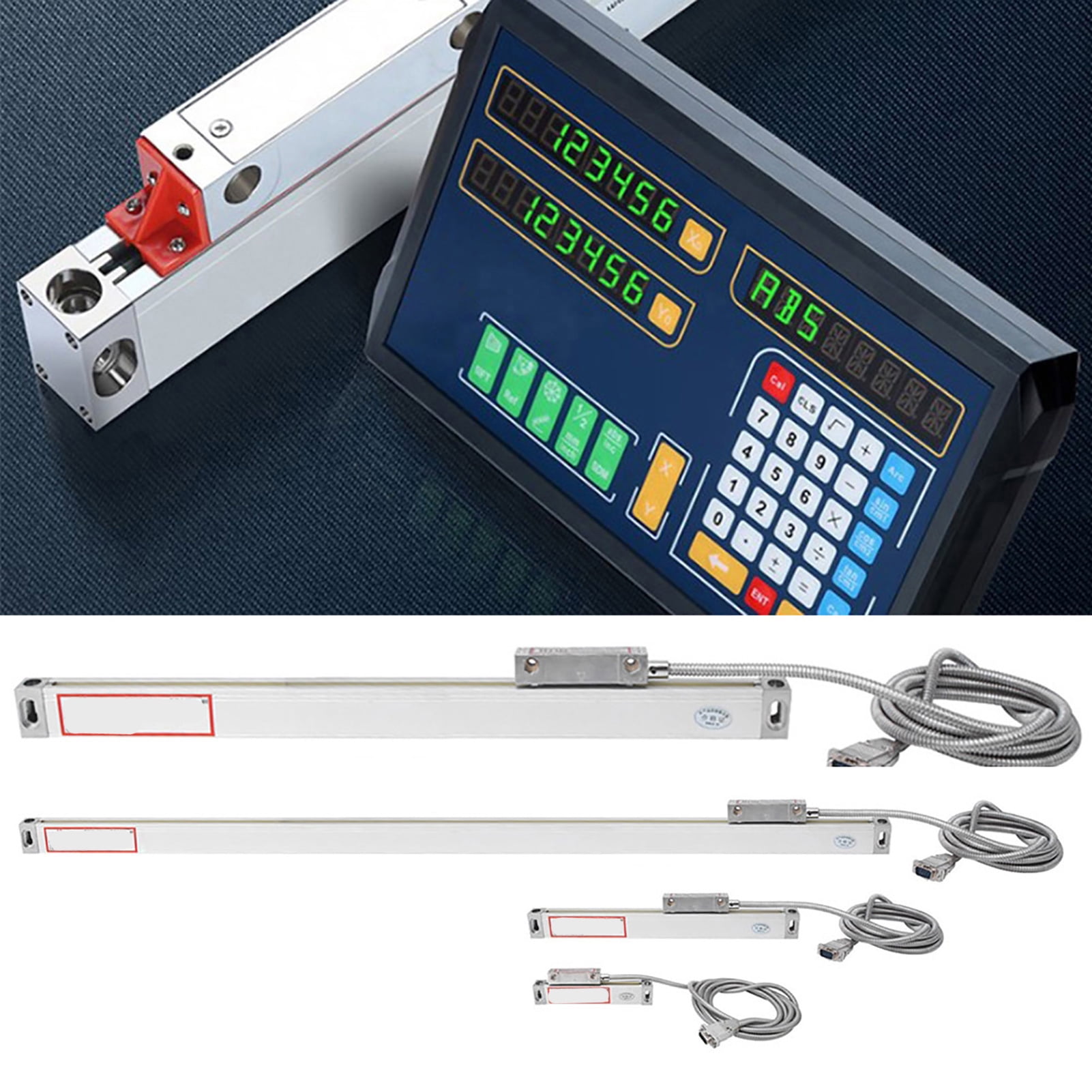 Escala lineal, juego de 3 piezas Escala lineal DRO Escala lineal Lectura digital Escala lineal ...