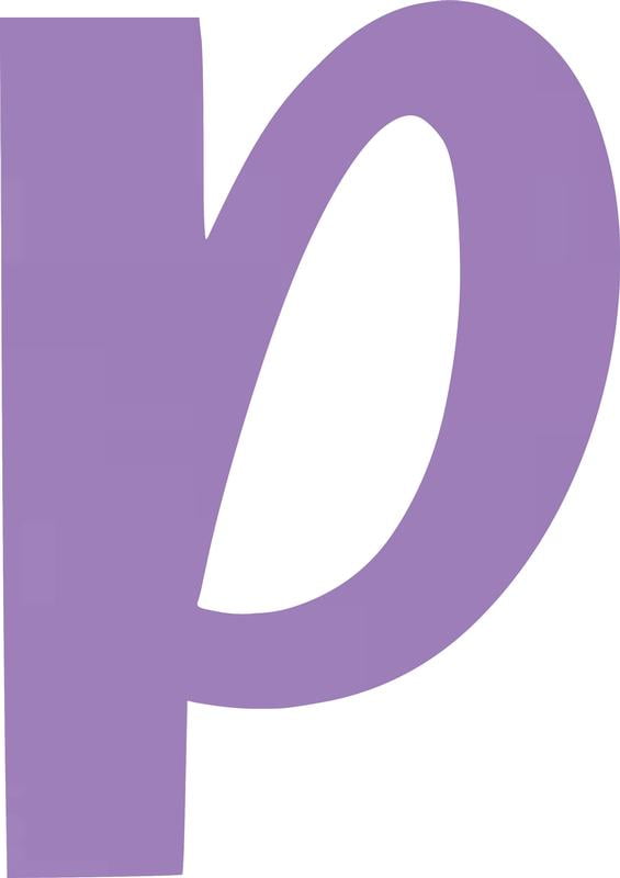 Acrylic Letter P Icebold, 4'' Tall Lavender Custom Wedding Plastic ...