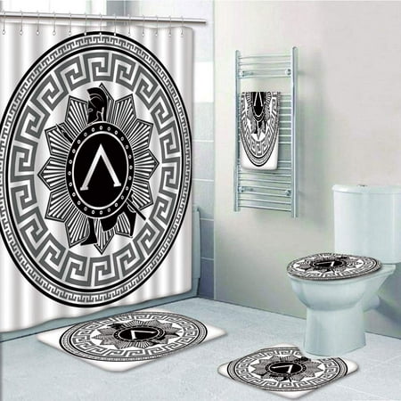 EREHome Toga Party Label with Greek Spartan Soldier Silhouette Retro ...