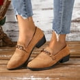 Brown Ladies Casual Slip On Low Heel Pointed Toe Loafers Comfortable ...