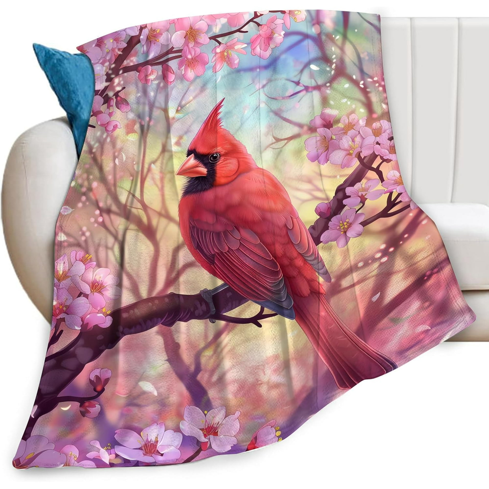 Click here for Wofashions Flannel Fleece Blanket Red Cardinal Bir... prices