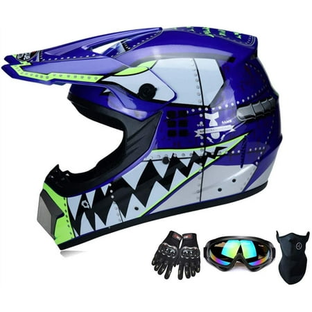 Motorcycle Helmet ATV Motorcycle Helmet SUV Mask + Goggles + Gloves ...
