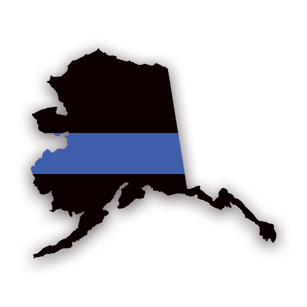 Alaska State Shaped The Thin Blue Line Sticker Decal - Self Adhesive ...