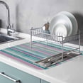 Abstract Pink Green Gradient Lines Dish Drying Mats for Kitchen Counter ...