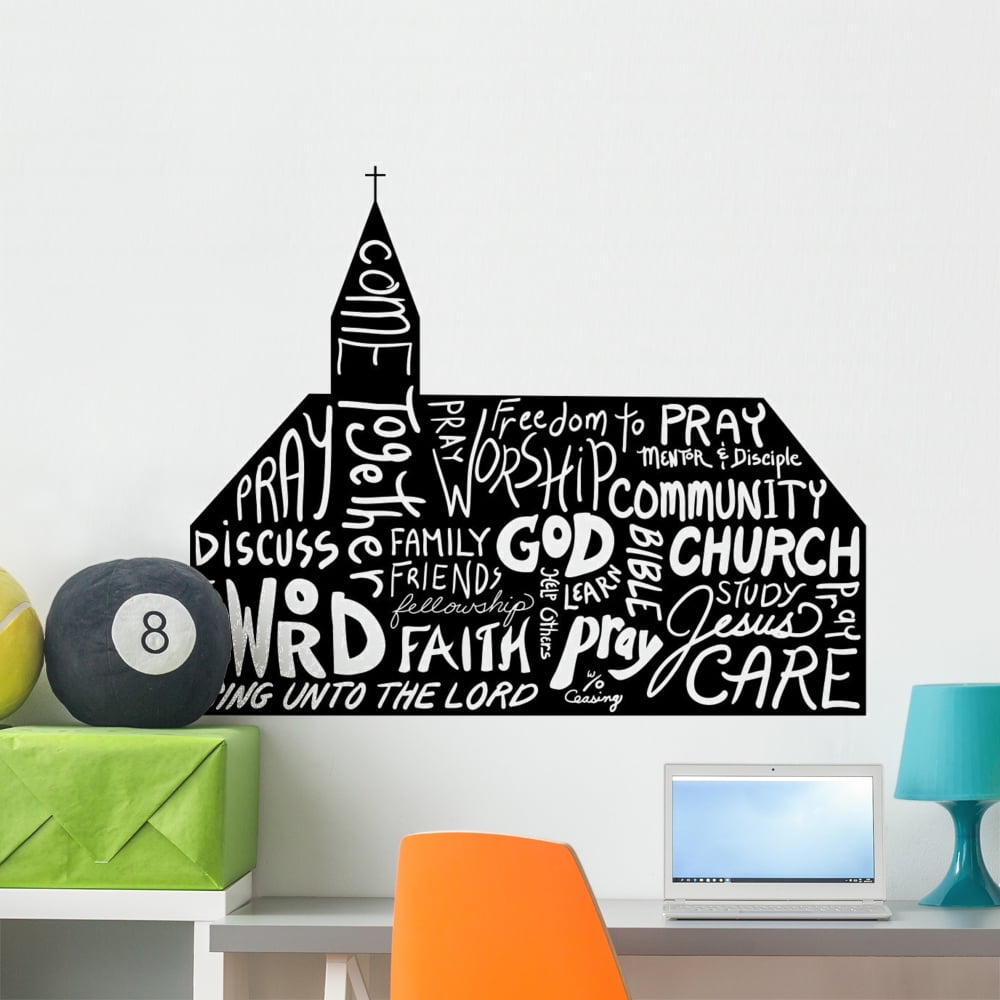 Religious Church Word Cloud Wall Decal Wallmonkeys Peel and Stick ...
