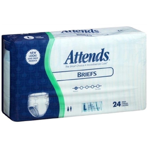 Attends Regular Adult Briefs, LARGE, 44" - 58", Heavy Absorbency, BR30 ...