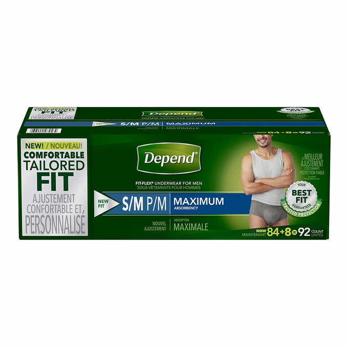 Depend® Men’s Maximum Absorbency Small/Medium 92 Units | Walmart Canada
