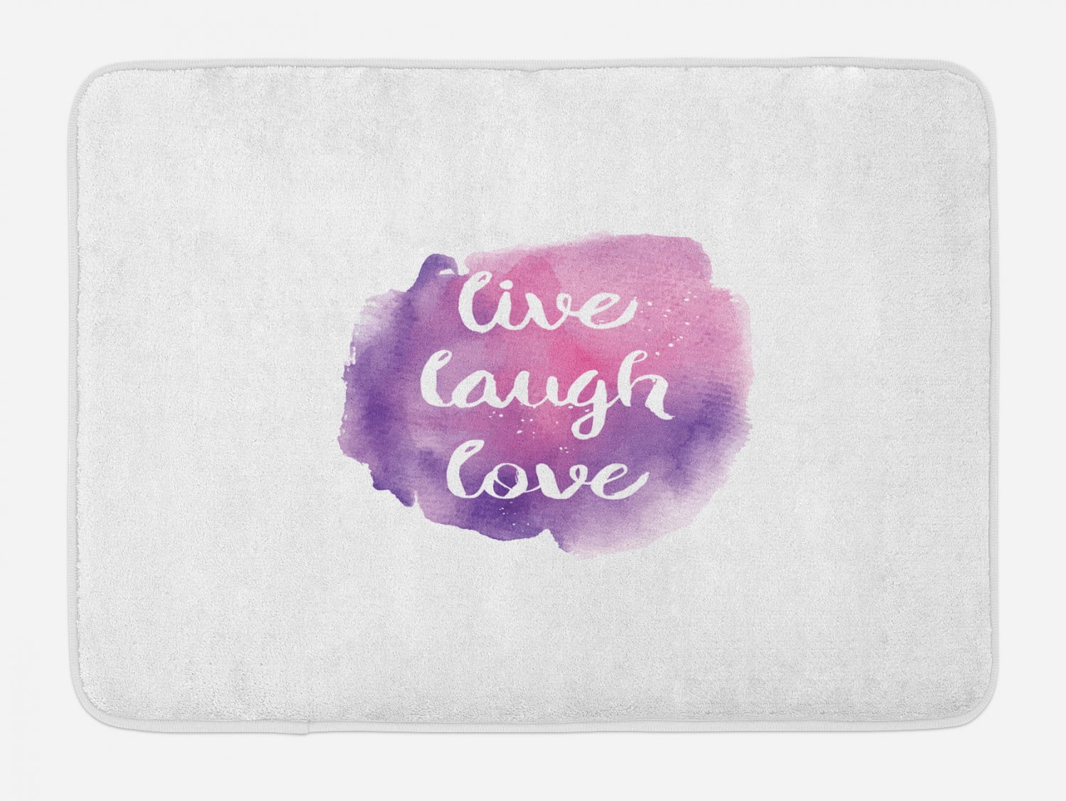 Live Laugh Love Bath Mat, Watercolor Ombre Inspired Paint Splash ...