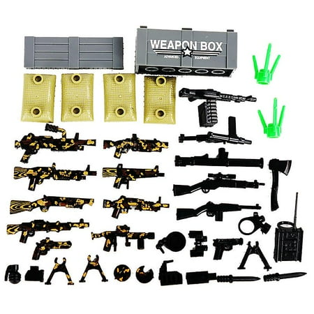 Accessory Military Series Blocks Weapons Guns Pack Parts Ww2 City Swat ...