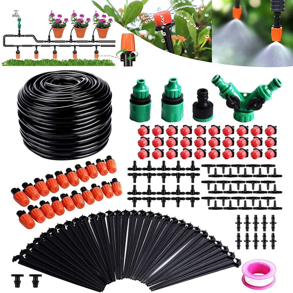 Fangsheng Garden Patio 100ft /30M Drip Irrigation System Plant Watering ...