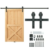 KFFKFF 8FT Sliding Barn Door Hardware Kit, Heavy-Duty Track System for ...