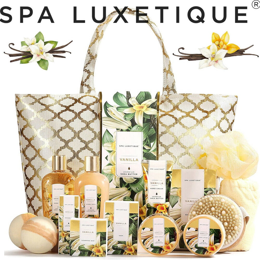 Spa Luxetique Spa Gift Set for Women, 15 Pcs Vanilla Scent Bubble Bath ...