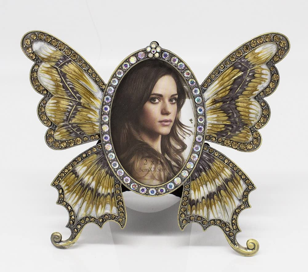 Fennco Styles Butterfly Shaped Diamond Decorative Picture Frame ...