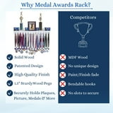 Medal Awards Rack Trophy Shelf and Award Display Rack (36" White) Medal ...