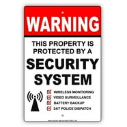 Warning Security System In Use Alarm Will Sound Sign - Walmart.com