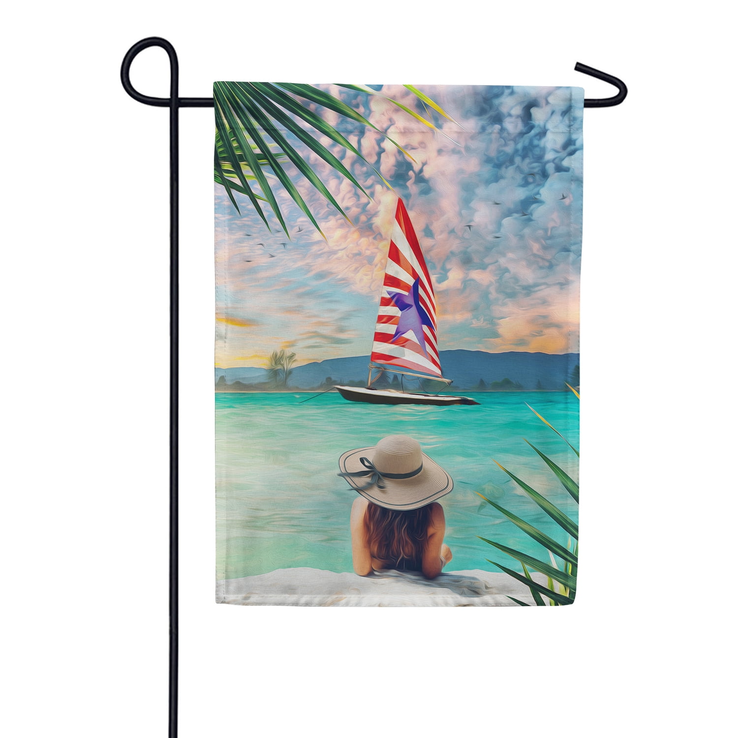 America Forever Summer Waterfront Retreat Tropical Garden Flag 12.5 x ...