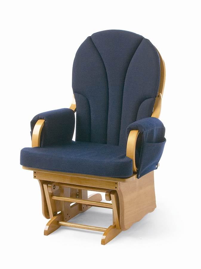 Foundations Lullaby Adult Glider Rocker, Navy and Natural - Walmart.com